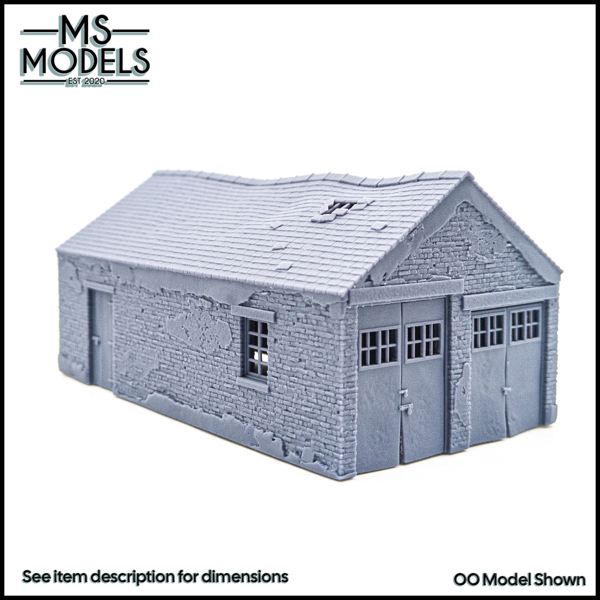 Large Ruined Car Garage/Workshop For Model Railways Wargaming – MS Models